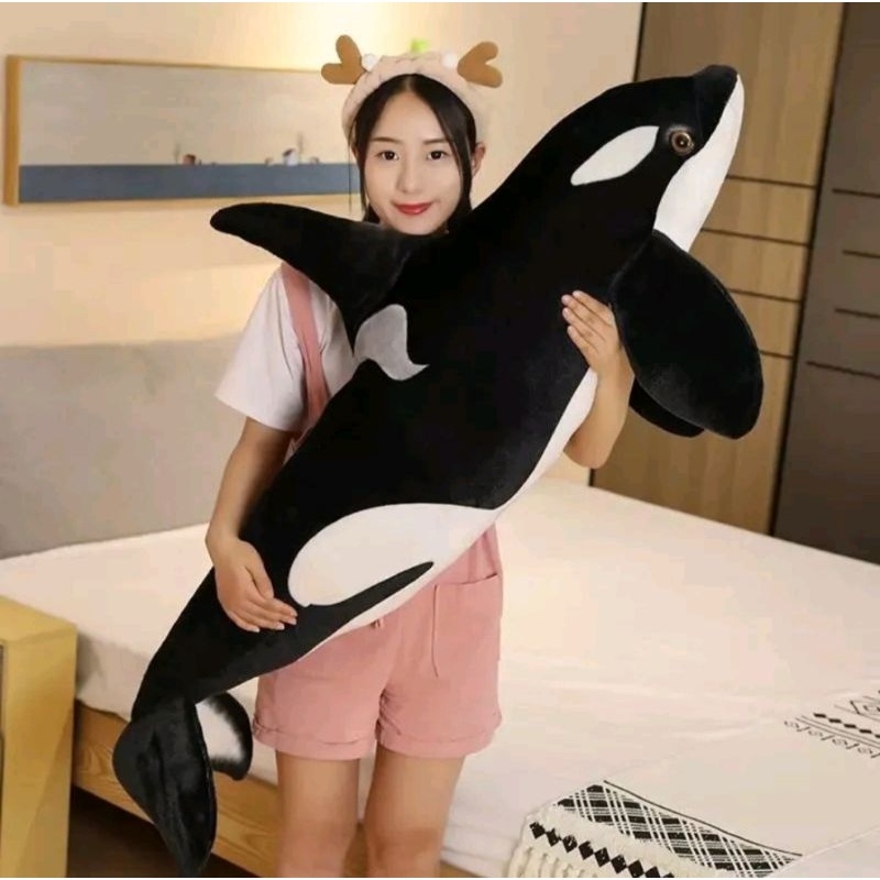Large 80cm orca whale stuffed toy, soft and soft plush material, SNI ...