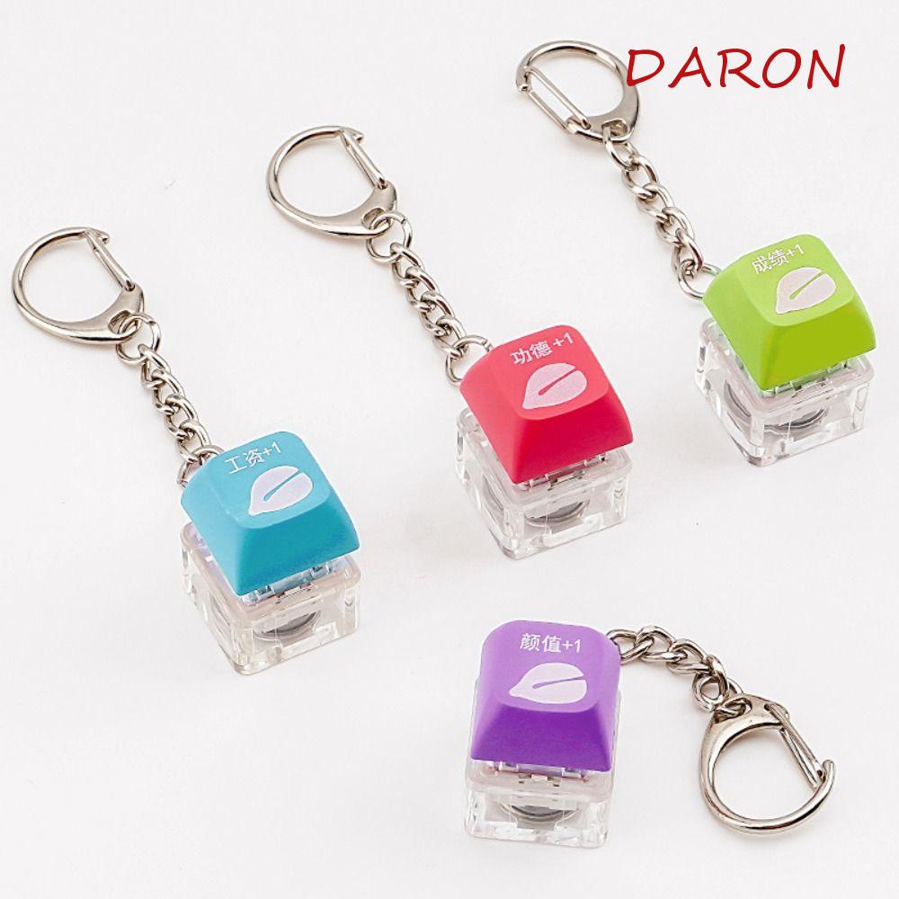 DARON Wooden Fish Keyboard Keychain, LED Wooden Fish Mechanical ...