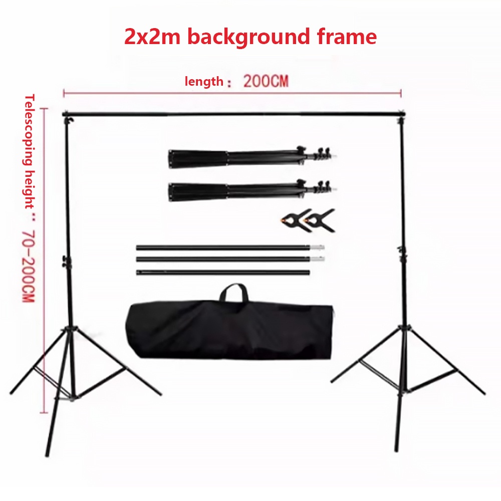 NEW 2 x 2m/6ft x 6ft Heavy Duty Background Frame Stretch Backdrop Stand ...