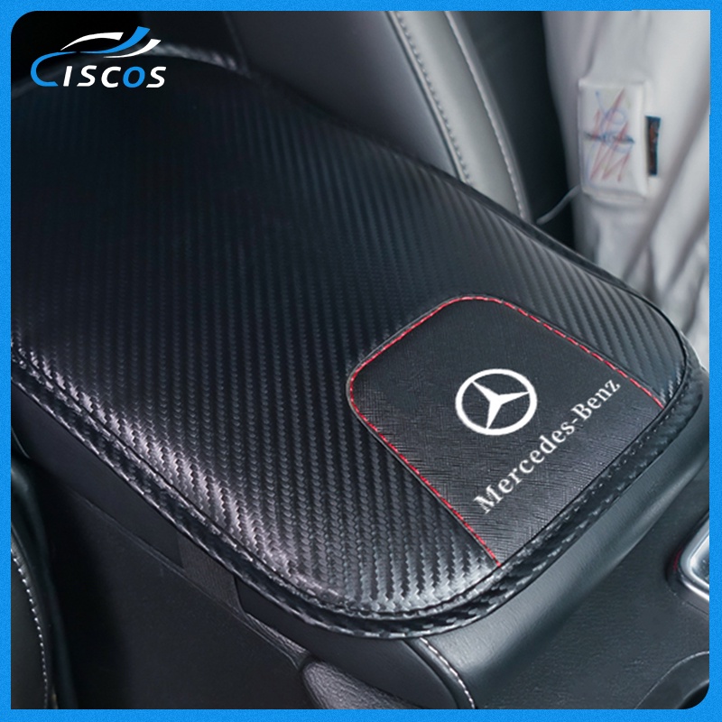 Ciscos Leather Car Arm Rest Cushion Cover Carbon Fiber Car Interior ...