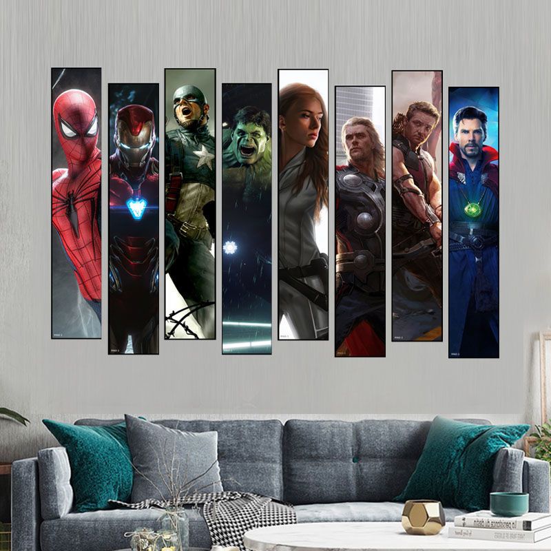 PVC Decorative Wall Stickers - Marvel Heroes Themed Wall Decor | Shopee ...