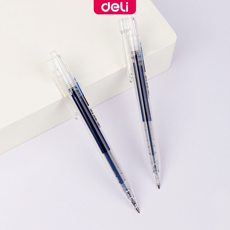 Deli Press Direct Liquid Gel Pen 0.5mm Bullet Black Writing Ballpen ...