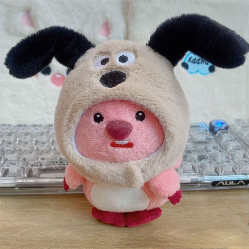 10 Styles Cute Loopy Beaver Doll Keychain with Funny Hat Pink Plush ...