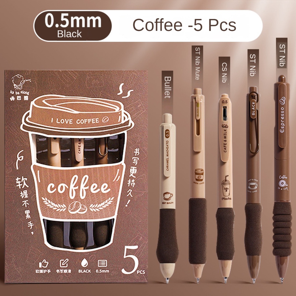 Ballpens 5Pcs Gel Pen Set Cute Cloud Grip Ballpoints 0.5mm Black Ink ...