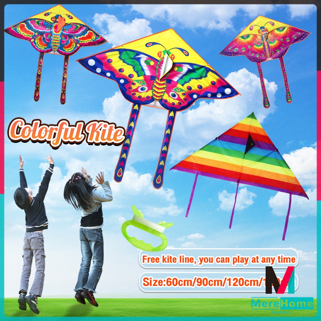 MereHome Colorful Butterfly Kite Triangular Rainbow Kites Children ...