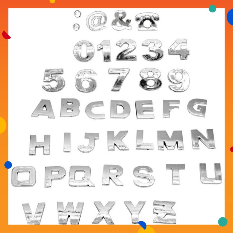 1 Pcs Capital Letters 3D Alphabets Symbol Number Plate Emblem Mailbox ...