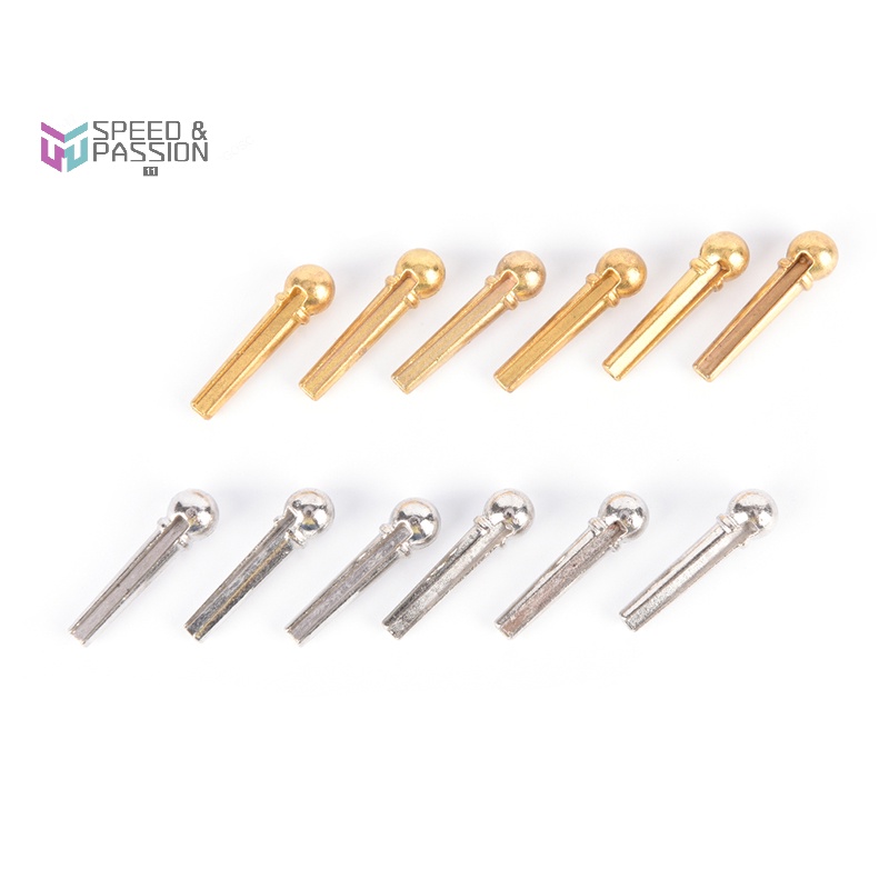 Speed 6pcs Metal Bridge Pin Folk Acoustic Guitar String Pin Peg Nail ...