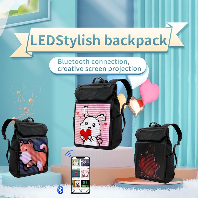 Factory New Design LED Display Bag, Smart Bluetooth LED Backpack with ...