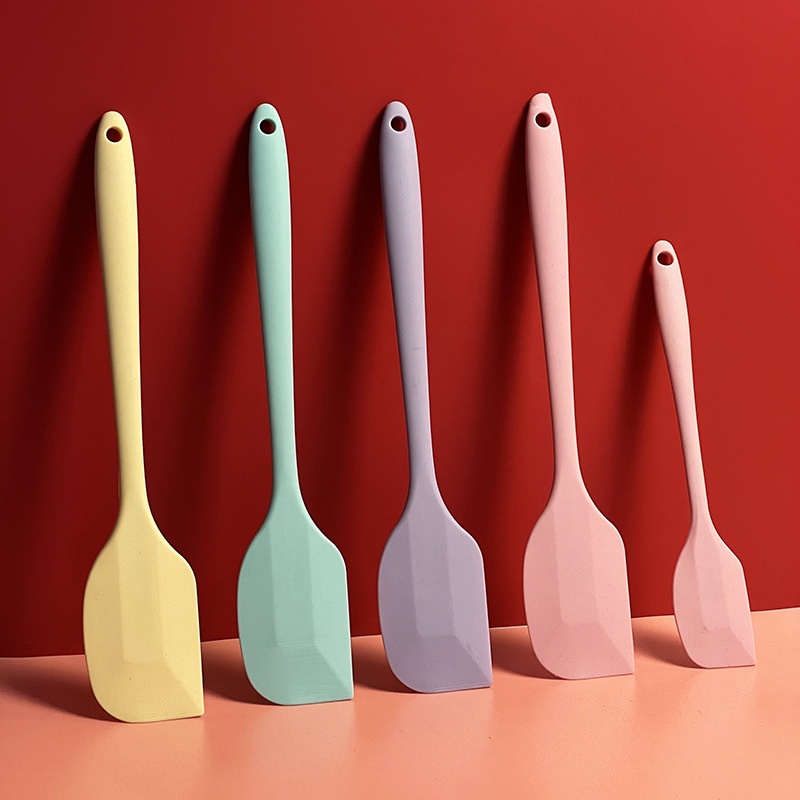 21CM 28CM Kitchen Silicone Scraper Integrated Butter Spatula Jam Heat ...