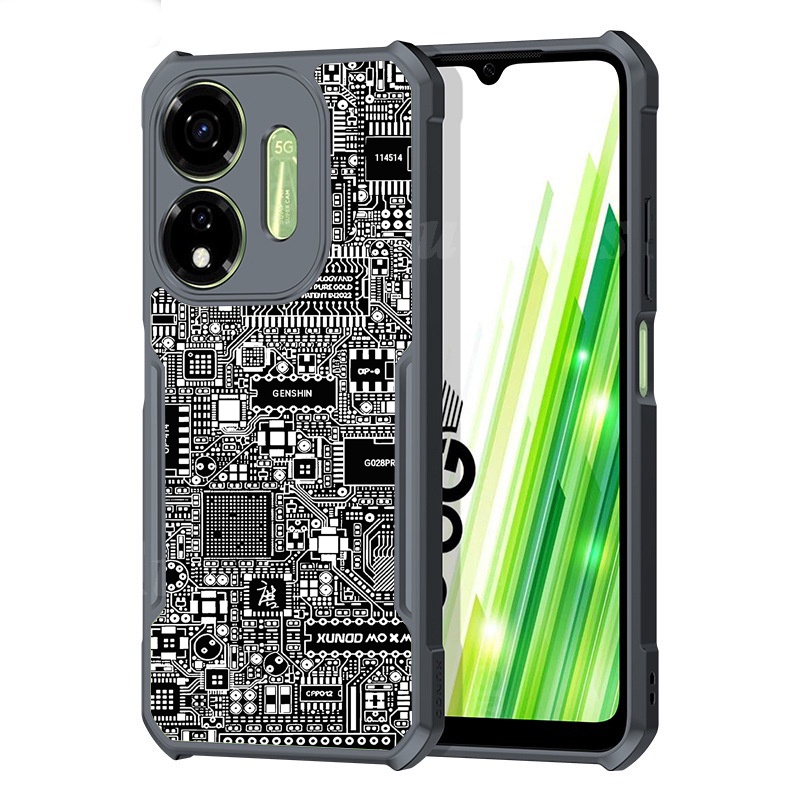 For ITEL P55 5G Case Hard [Camouflage Bull] Shockproof Slim Crystal ...