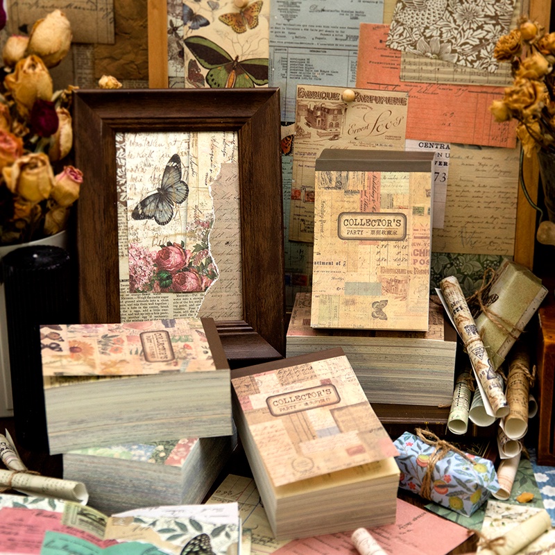 Journamm 360pcs/pack Vintage Flowers Materials Paper DIY Journal ...