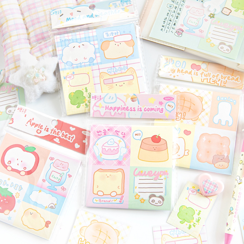 Cdaily|Cute Patchwork Note Pad Cartoon Graffiti Illustration Note Paper ...