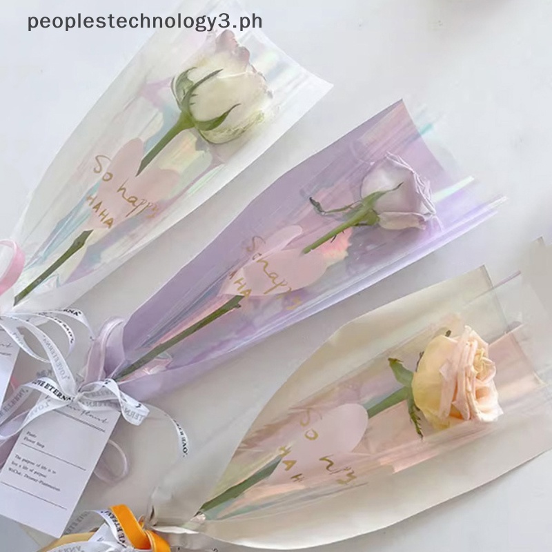 # Valentine's Day # 10pcs Single Rose Sleeves Flower Wrapping Bag ...
