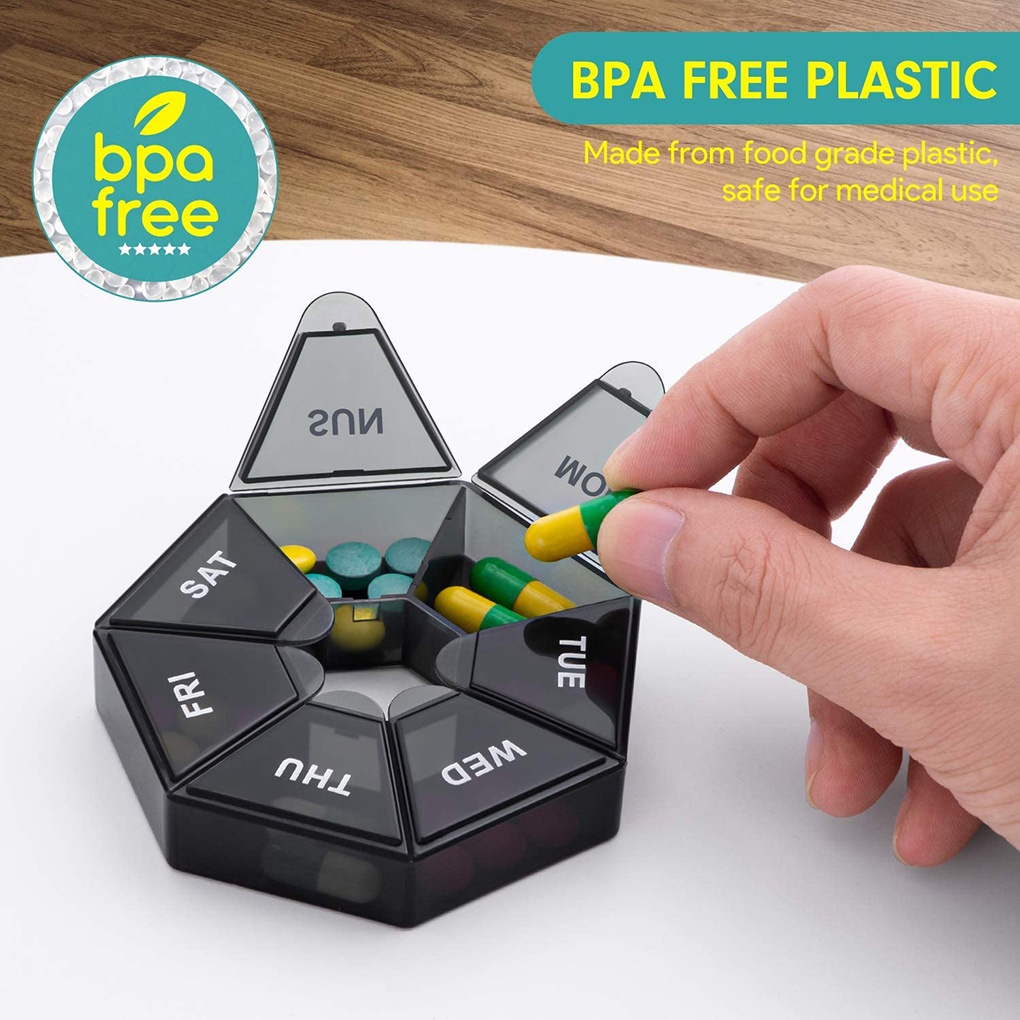 Pill Case Portable Multicolor Capsule Candy Box for 7 days | Shopee ...
