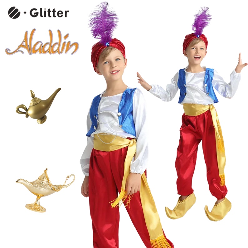 Disney Movie Aladdin Prince Cosplay Costume for Kids Boy Arabian ...