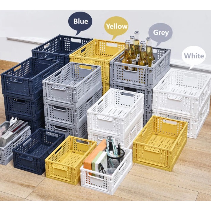 CHAINSTORE Folding Collapsible Plastic Storage Stackable HomeStorage ...