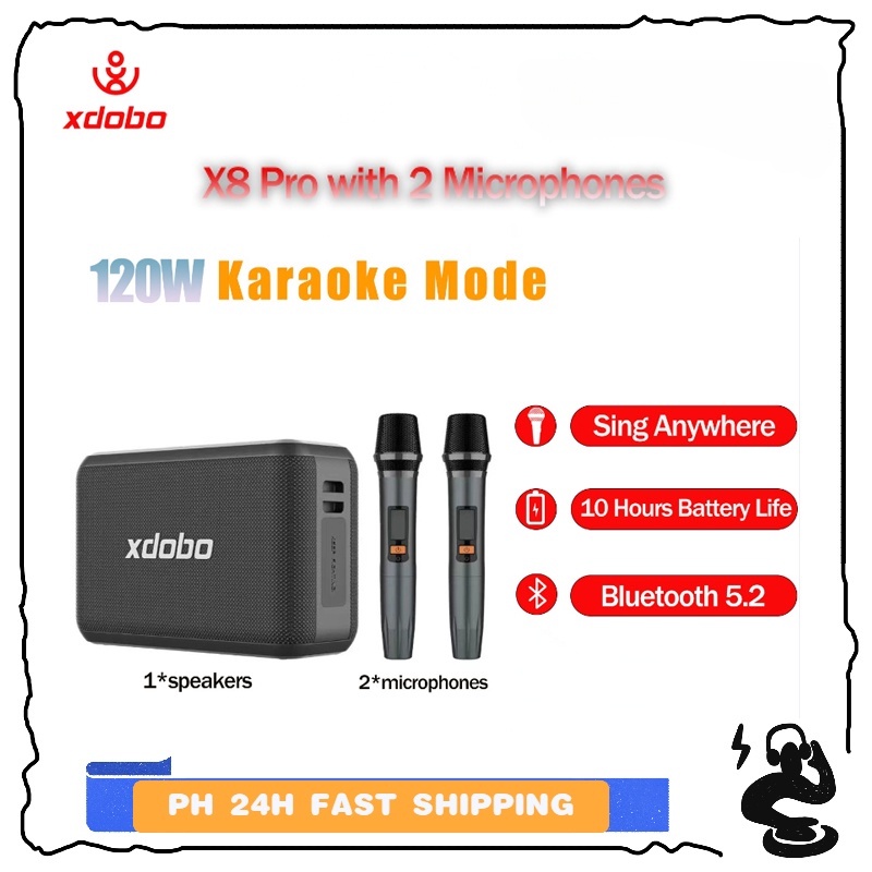 XDOBO X8 Pro 120W Karaoke Bluetooth Speaker Portable Wireless Subwoofer ...