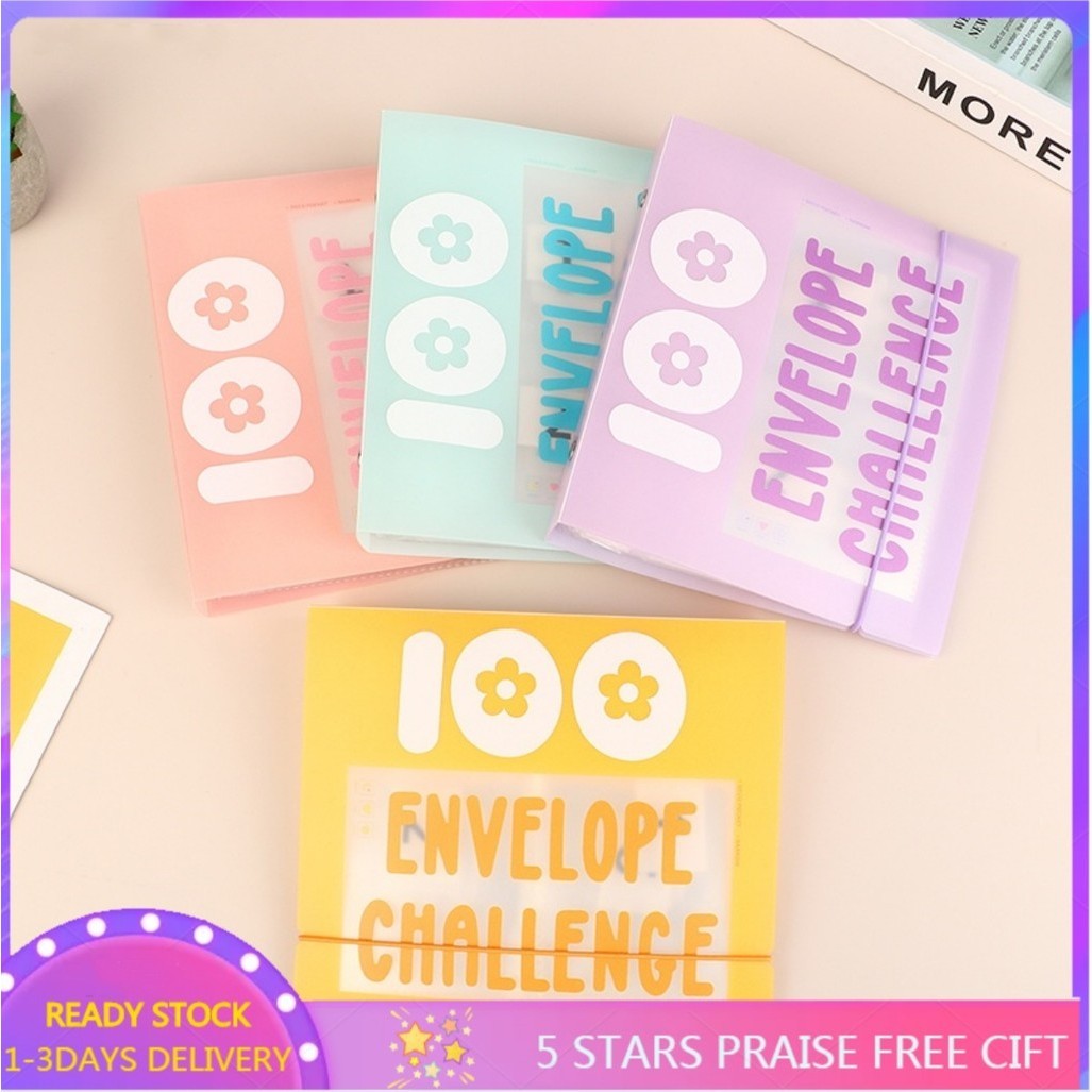 100 envelopes cash folder savings challenge book with cash envelope ...