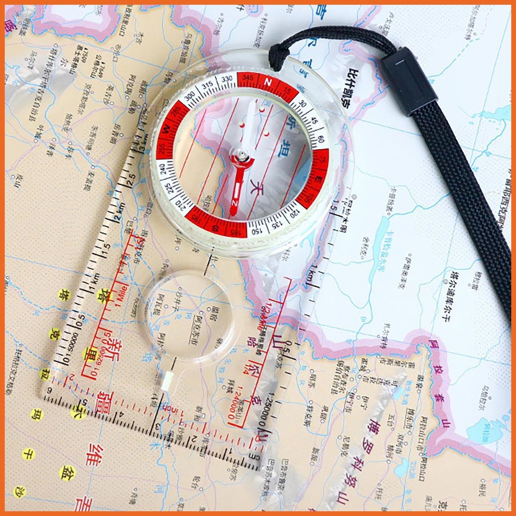 Hiking Backpacking Compass Accurate Compass Map Ruler with Magnifying ...