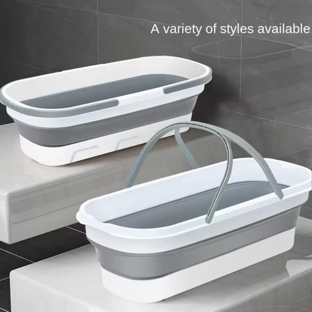 Folding bucket portable Rectangular Pail Baldi Boleh Lipat Plastik ...