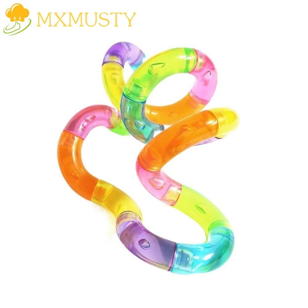 MXMUSTY Twisted Rope Fidget, Rrainbow Circle Transparent Twisted Ring ...