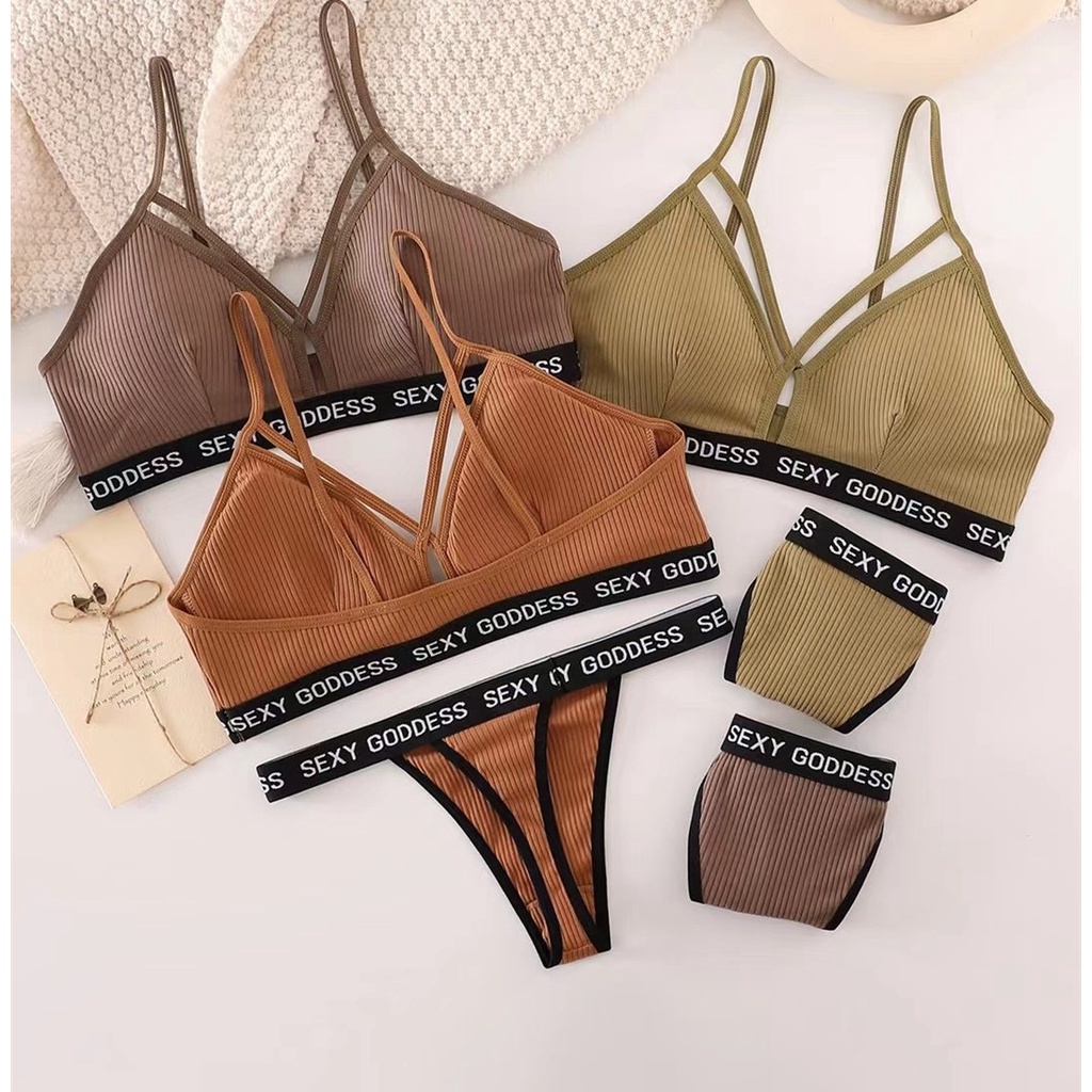 2 in 1 woman Bra Set Underwear Bra Breathable Comfortable Back Wrap Bra ...