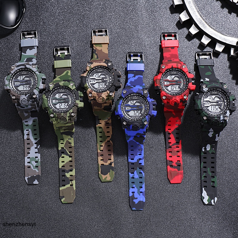 LED Light Sports Mens Digital Watches 30M Waterproof multifuntinalt ...