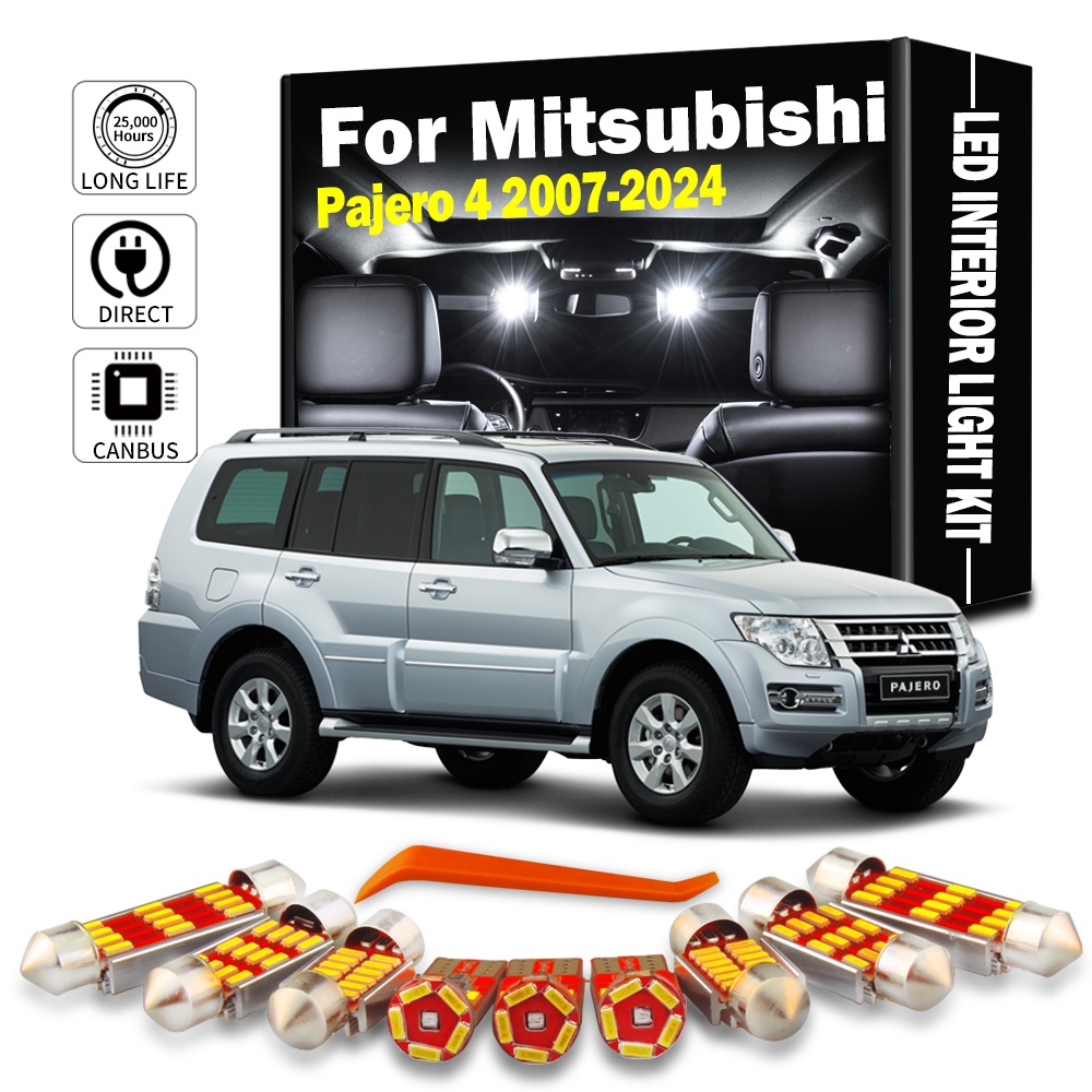 15Pcs LED Bulb Interior Plate Light Kit For Mitsubishi Pajero Montero Shogun 4 MK4 V80 V93 V97 ...