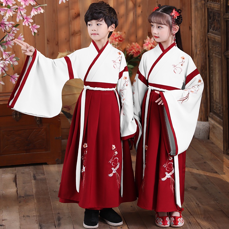 Kids Boys Girls Traditional Chinese Ancient Hanfu Dress Chinese Style ...