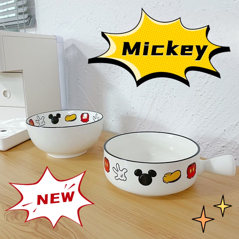 Graby2023 Mickey Ceramic Bowl Instant Noodle Bowl Rice Bowl Soup Bowl ...