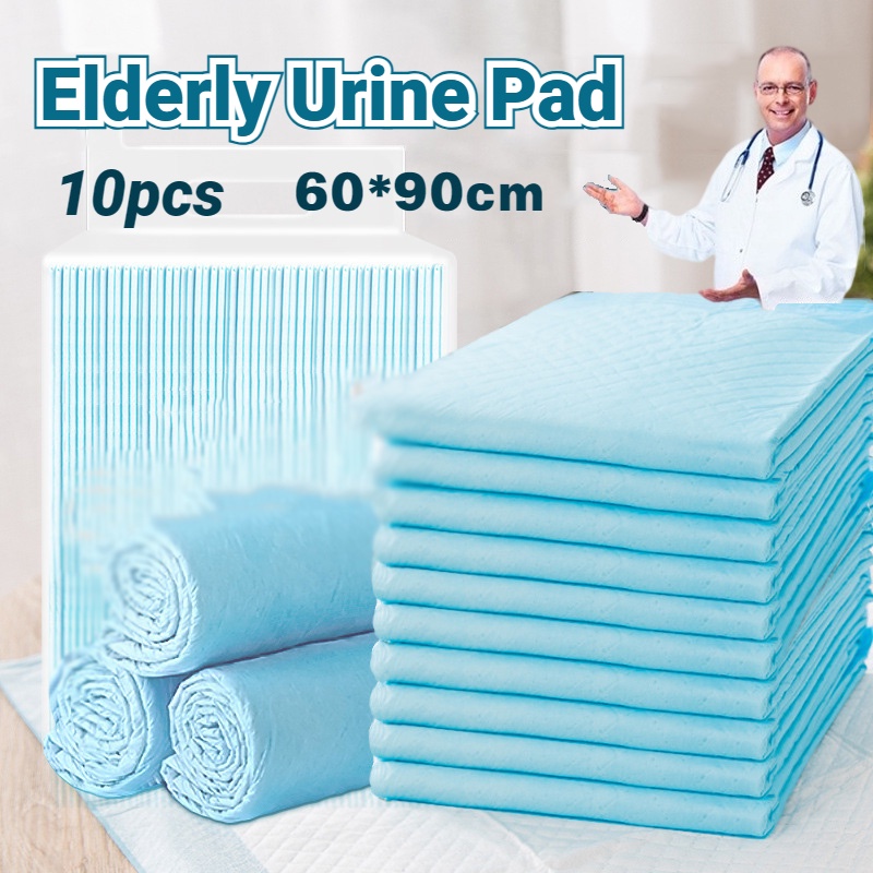10pcs Adult Urine Pad Disposable Elderly Incontinence Diaper Thickening ...
