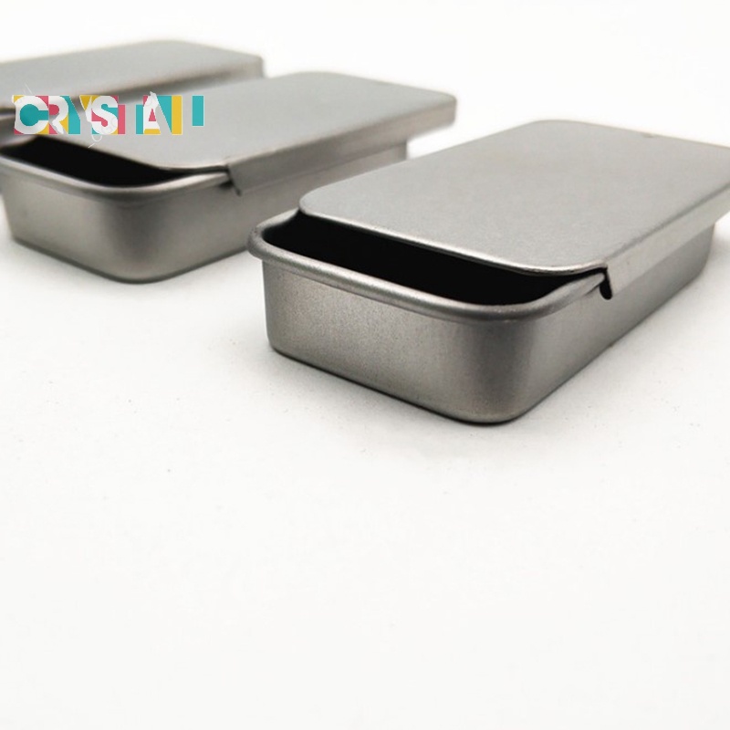 Crystal- 3pcs Iron Box Slide Cover Storage Box Jewelry Pill Cases Tin ...