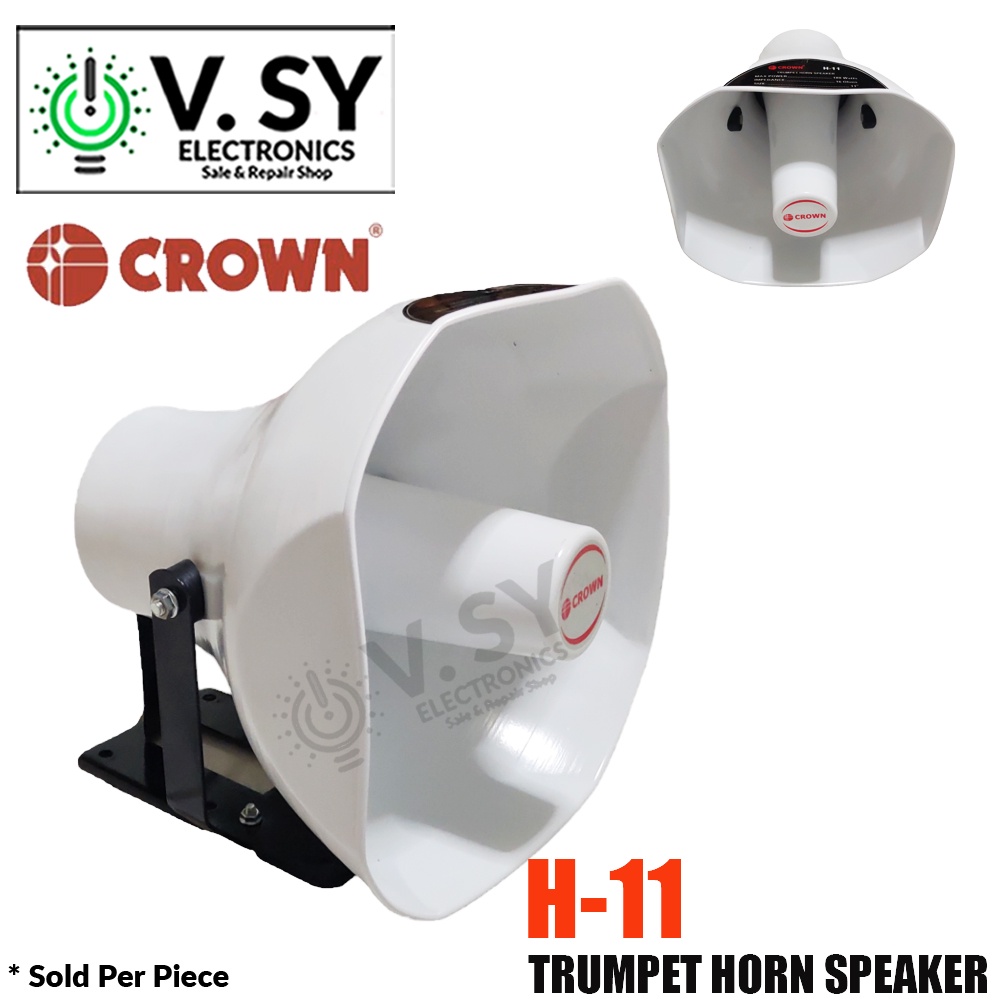 Original Crown H-11 180 watts 11X11 inch Trumpet Horn Speaker | Shopee ...