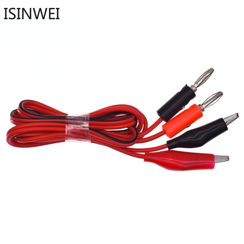 1M Alligator Cilp To AV Banana Plug Test Cable Lead Connector Dual ...