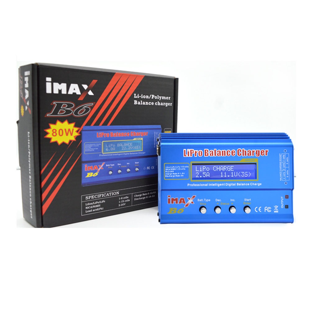 iMAX B6 80W Lipo NiMh Batteries Balance Digital Charger for RC ...
