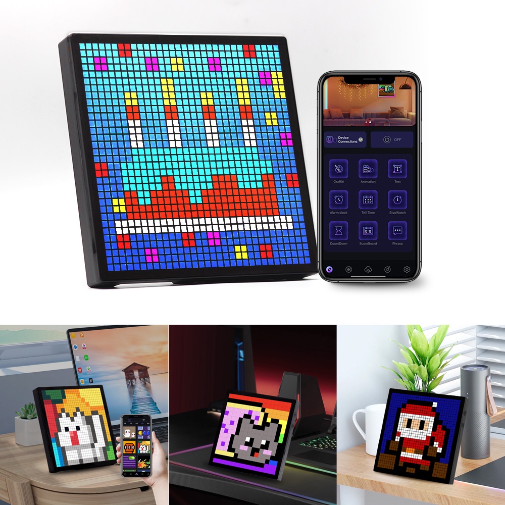 Smart LED Matrix Pixel Panel Lamp Bluetooth APP Control Panel DIY Graffiti Text Screen Car LED ...