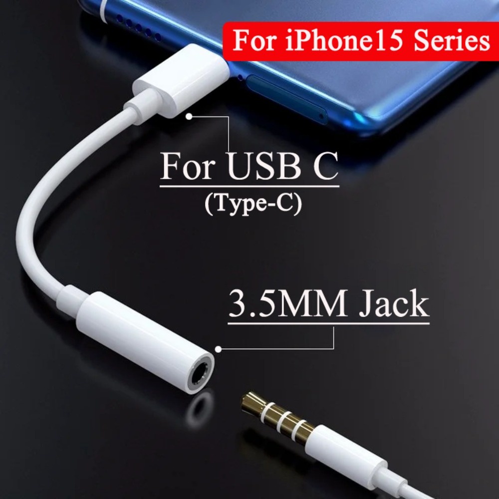 USB Type C To 3.5mm Audio Jack Adapter For iPhone15 Series Wired Headphones Connecting ...
