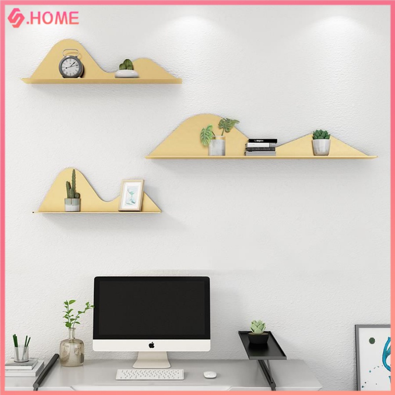 Modern wall-mounted storage partition shelves hanging on the wall ...