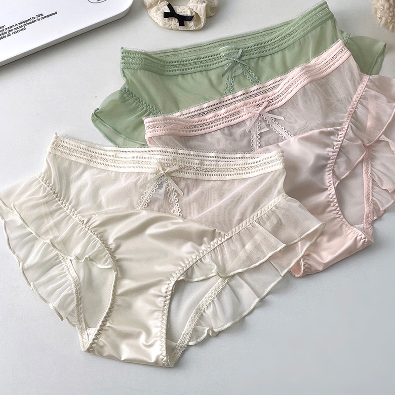 142996 Pure Desire Small Sexy Lace Translucent Underwear Mesh Ruffle ...