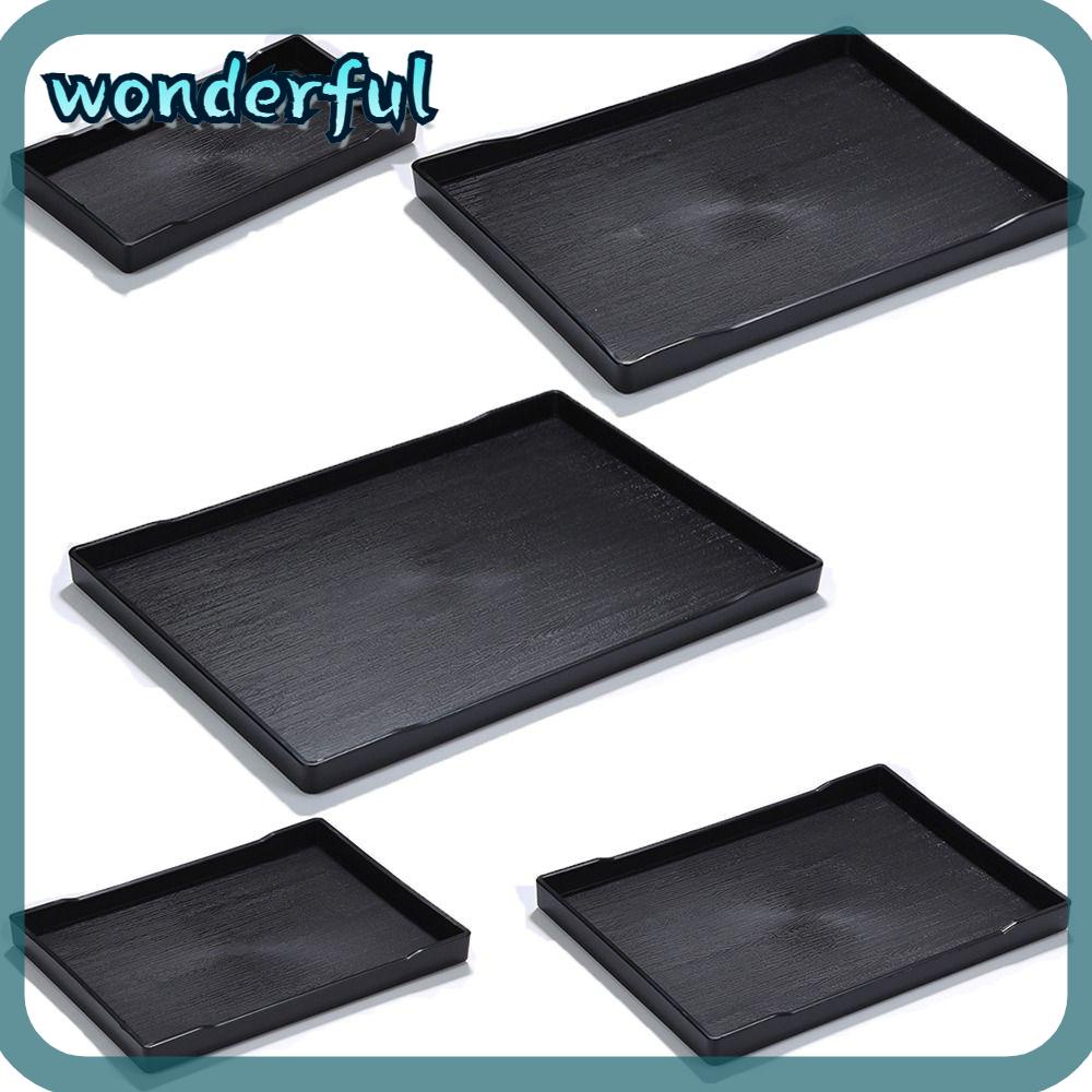 WONDER 1 Pcs Large Plastic Tray, Black Plastic Serving Trays, Multi ...