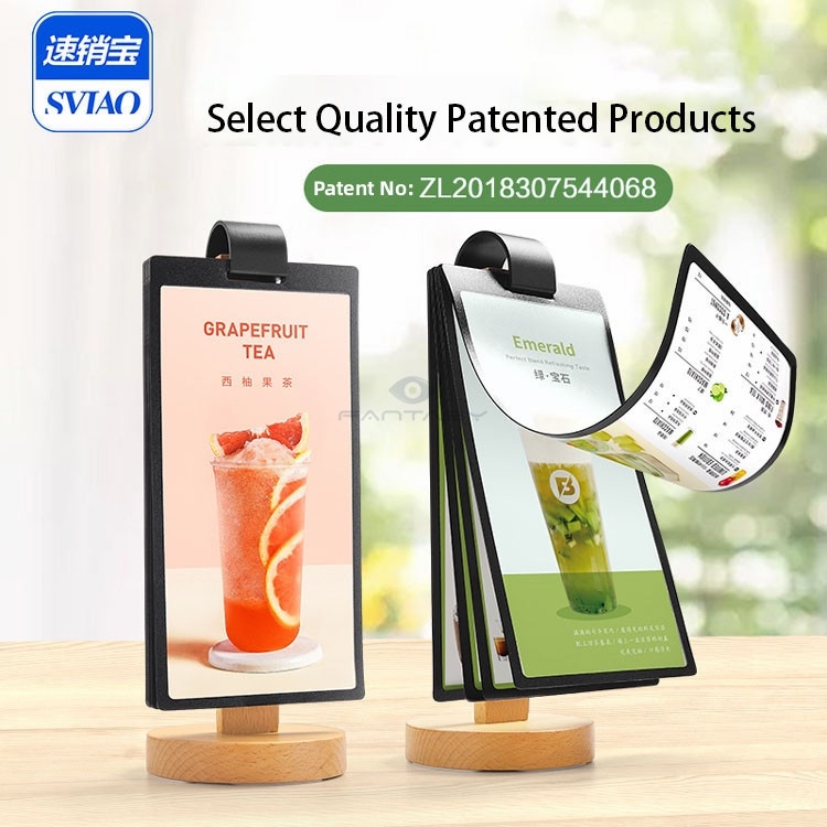 SVIAO Solid BeechWood Page Turning Menu Stand Menu Holders Menu Racks ...