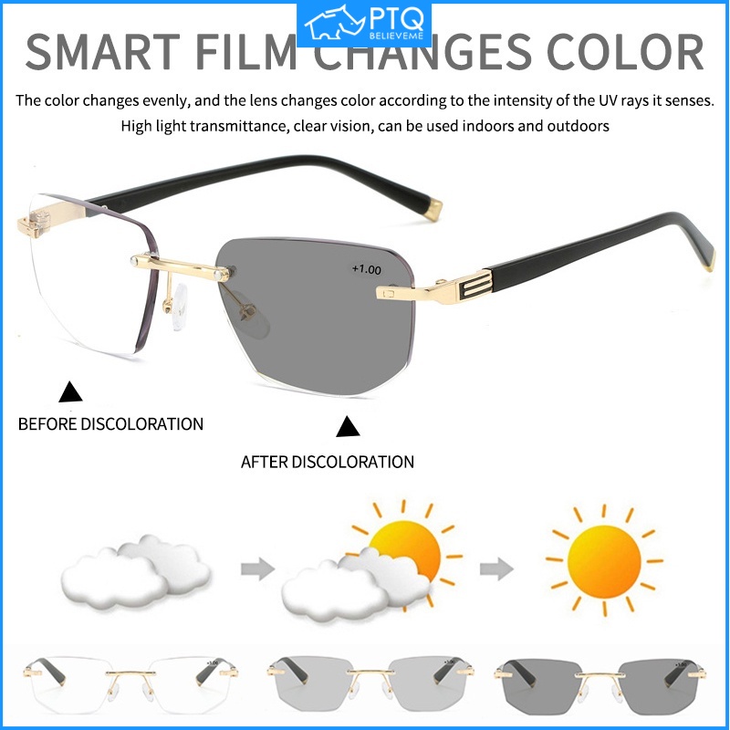 Fashion Rimless Reading Glasses European and American Style Color ...