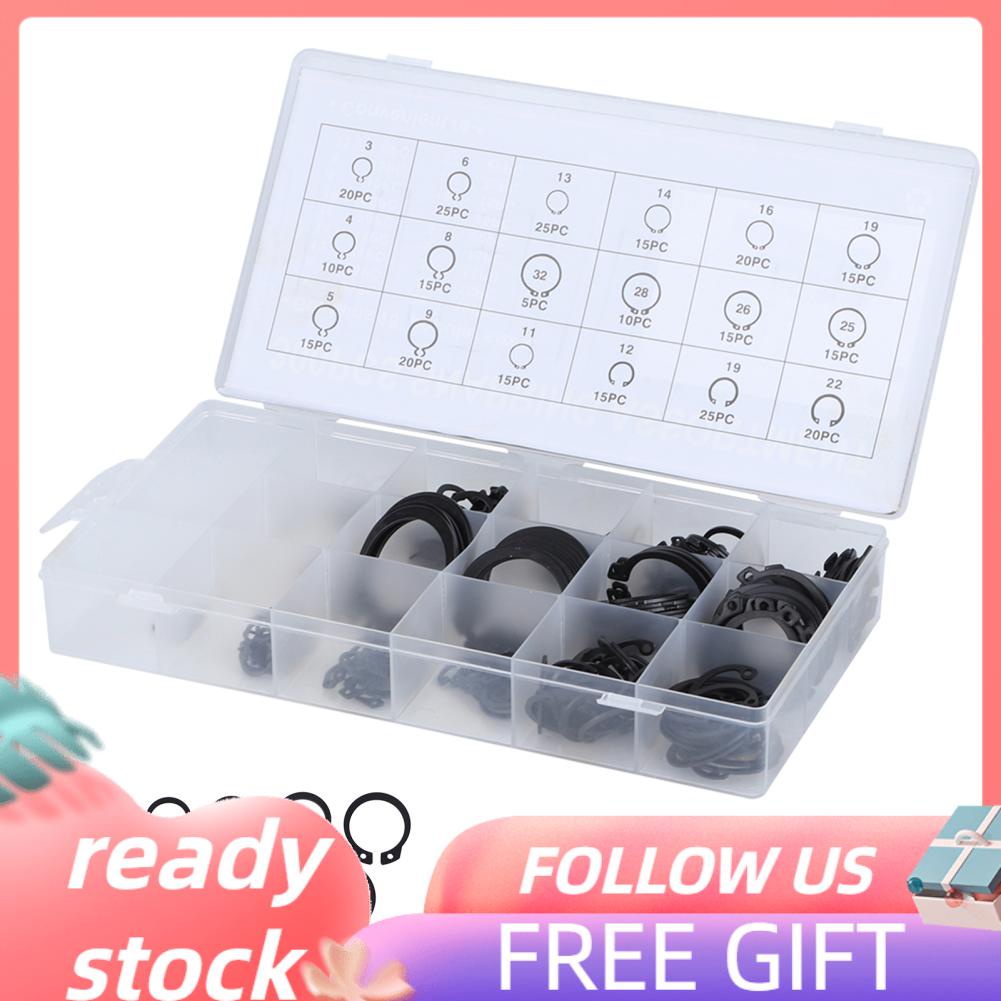 Hanhan1 300Pcs 2-32mm E-Clip Snap Circlip Kit External Retaining ...