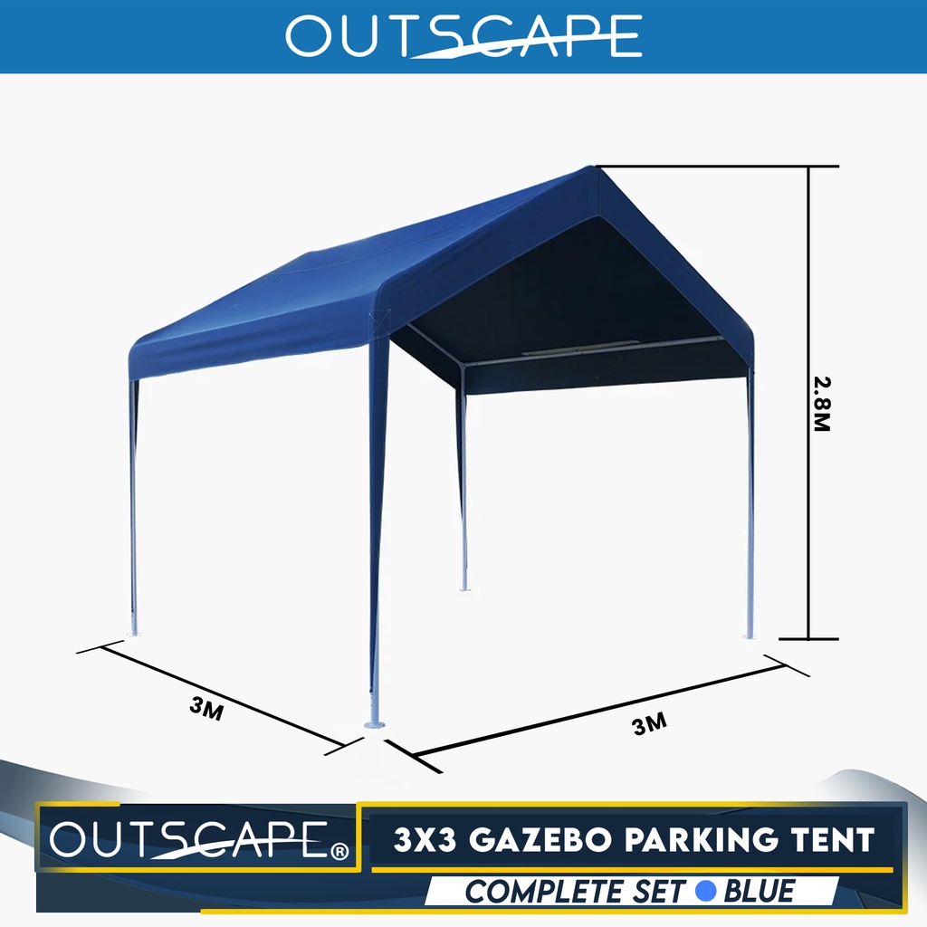 OUTSCAPE 3x3 Meter High-Quality PVC Coated Indoor/Outdoor Parking Tent ...