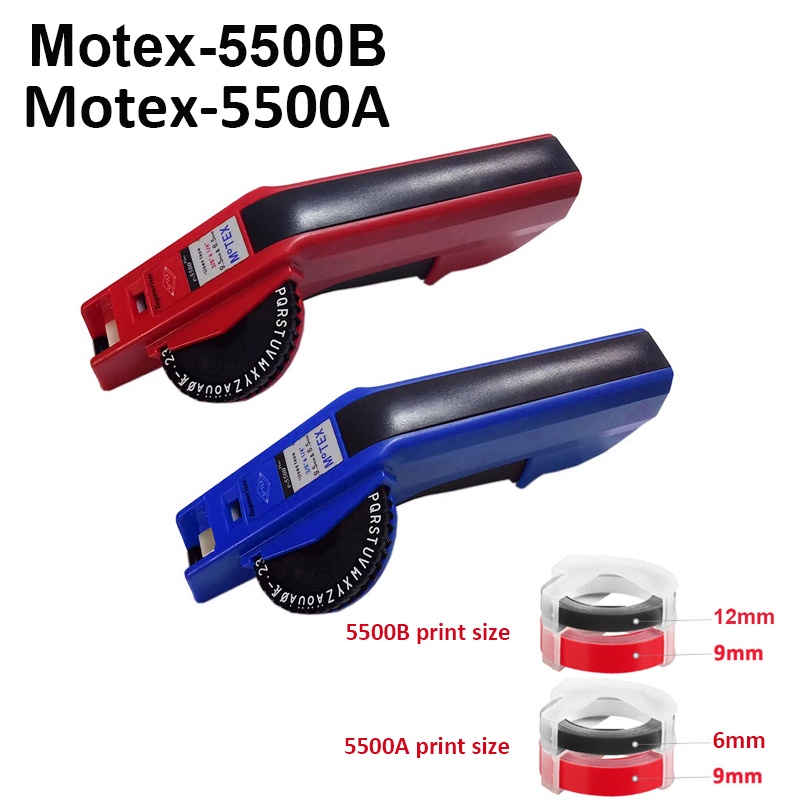 Motex E-5500 Manual Label Printer for 6/9/12mm 3D Embossed Tapes ...