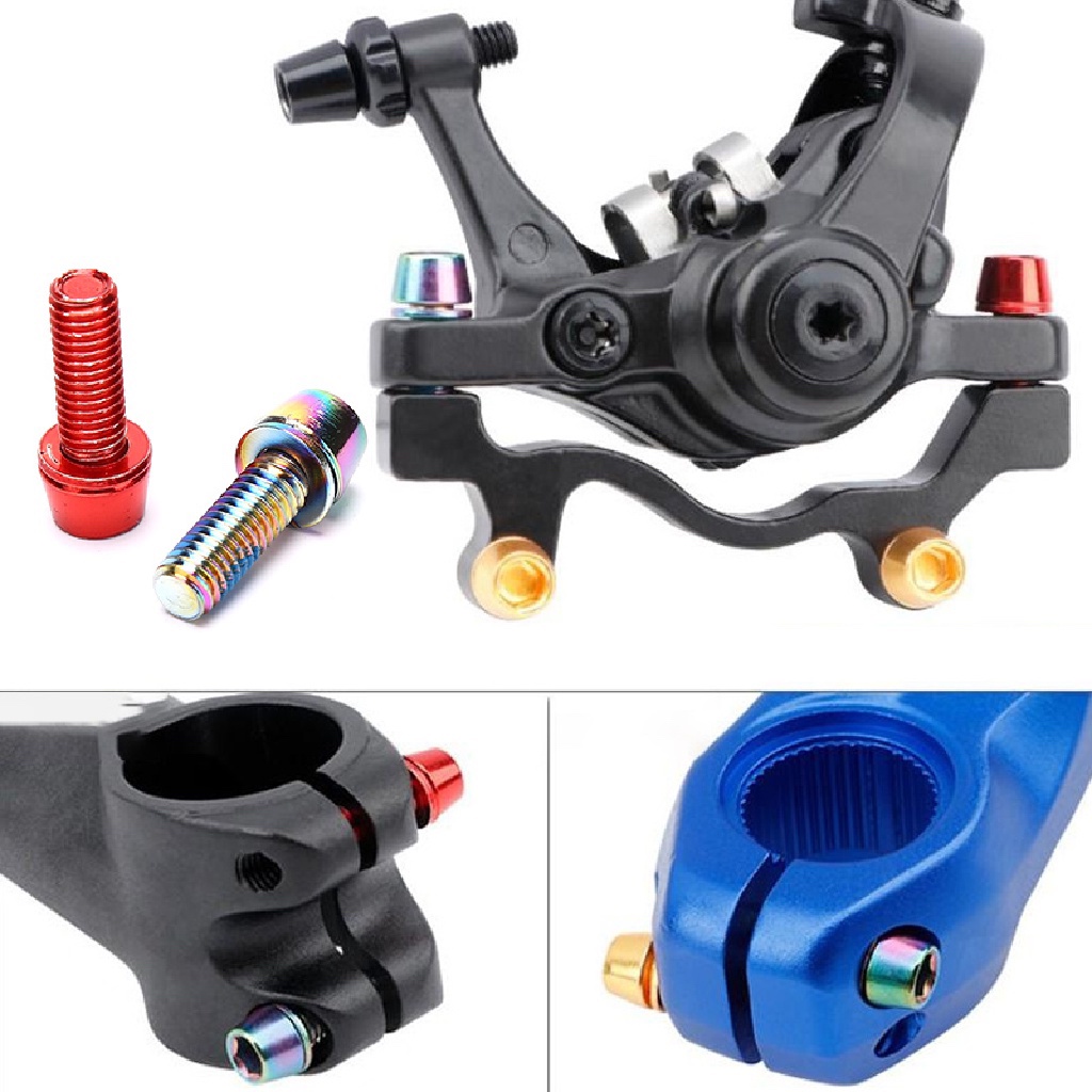 6 Pcs M6x17mm Bicycle Disc Brake Caliper Bolts Screws MTB Bike Crank ...