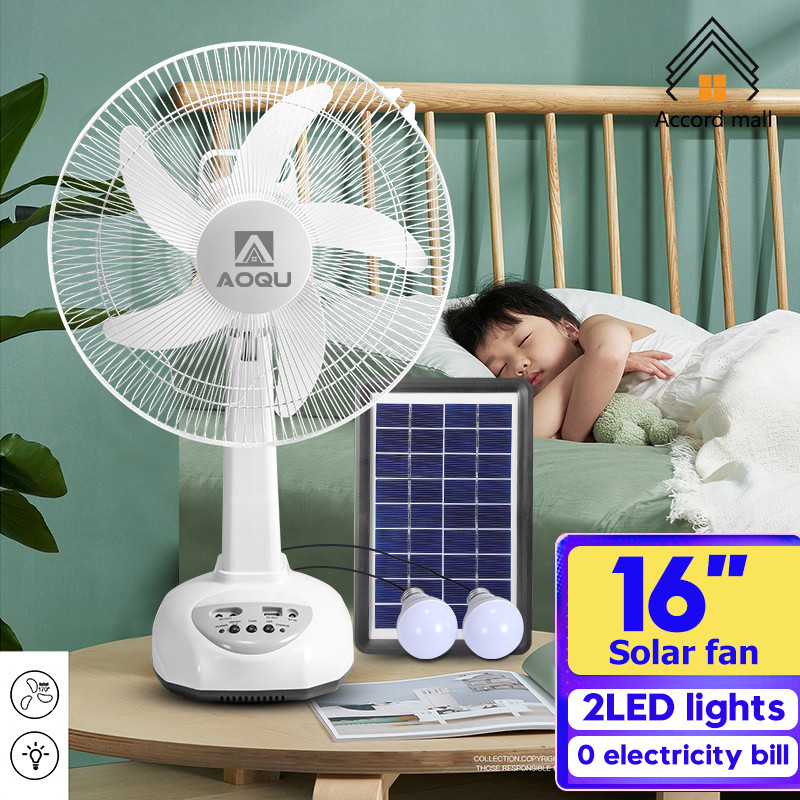 solar electric fan with panel 12 Inch standard rechargeable portable ...