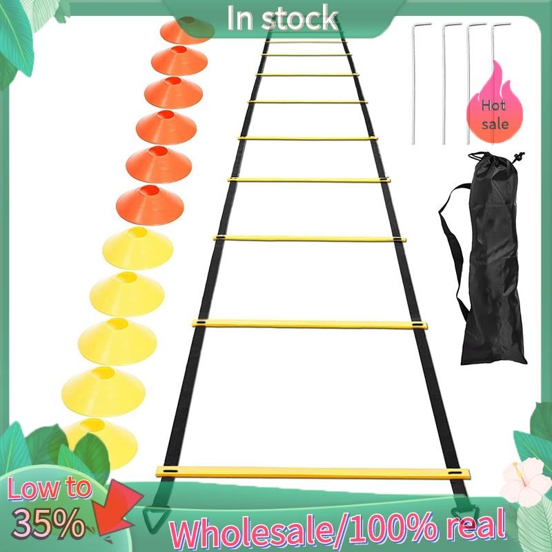 Sports Speed Agility Training Set 12 Disc Cones 4 Steel Stakes and ...