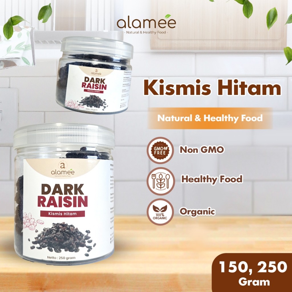 HITAM Alame Dark Raisin Healthy Fruit Snacks Sweet Black Raisin Dried ...