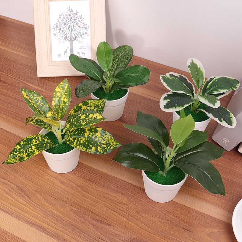 Mini Artificial Plants Bonsai Small Simulated Aloe Office Table Potted ...